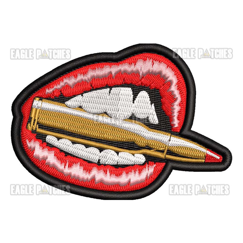 Patch Bordado Bullet In The Teeth