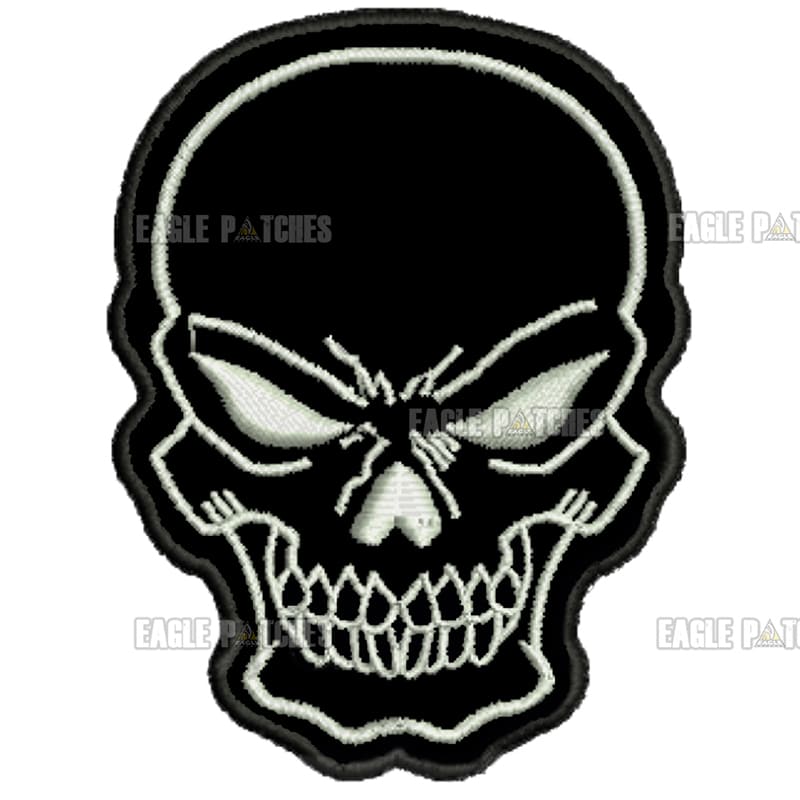 Patch bordado Black Skull Caveira