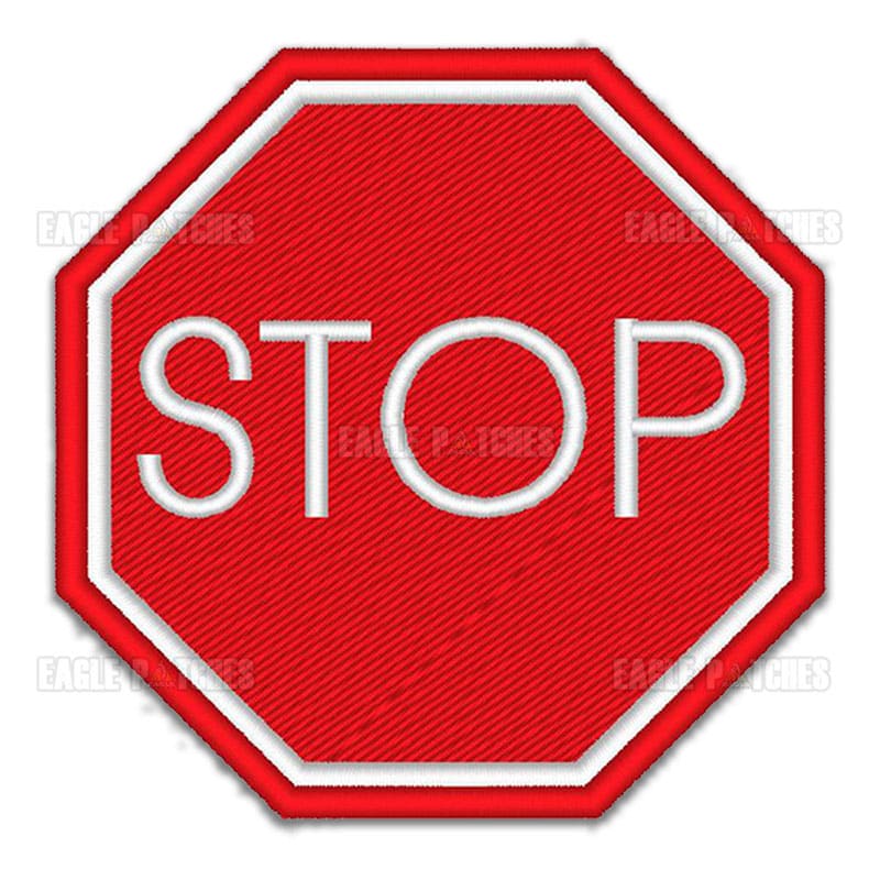Patch Bordado Placa STOP