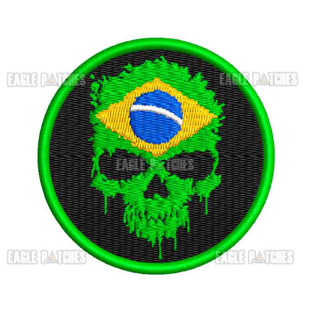 Patch Bordado Caveira do Brasil